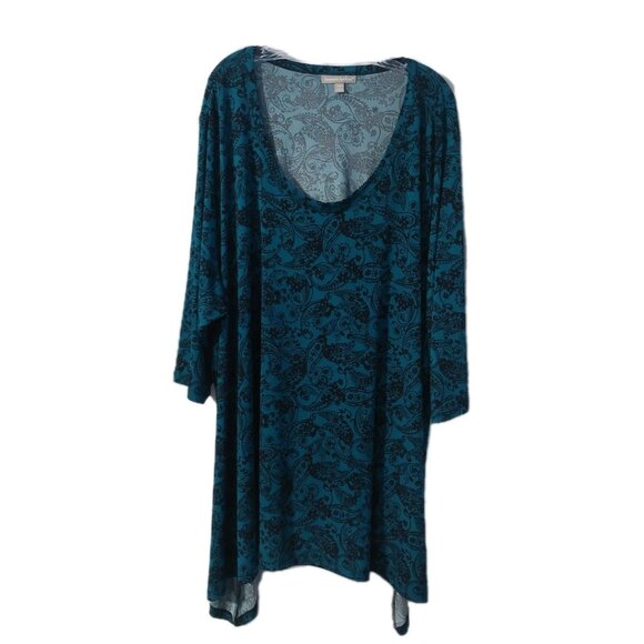 Woman Within | Tops | Woman Within Shirt Tunic Size 4x 3436 Blue Teal ...